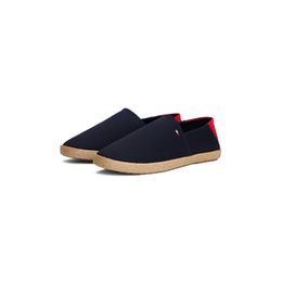 Tommy Hilfiger Herren Slipper "HILFIGER ESPADRILLE CORE TEXTILE", Gr. 43, blau, Baumwolle, Schuhe, Schlupfschuh, Espadrilles, Sommerschuh,