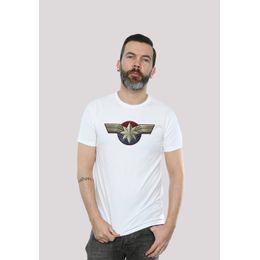 F4NT4STIC Herren T-Shirt "Marvel Captain Marvel Chest Emblem", weiß, Gr. M, Obermaterial: 100% Baumwolle, Shirts, Print