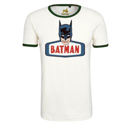 logoshirt Herren T-Shirt "Batman Face", gr&uuml;n, Gr. L, unifarben, 100% Baumwolle, Shirts, mit trendigem Superhelden-Print