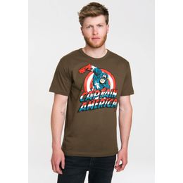 logoshirt Herren T-Shirt "Marvel Comics", grün, Gr. L, bedruckt, 100% Baumwolle, Shirts, mit lizenzierten Originaldesign