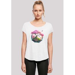 F4NT4STIC Damen T-Shirt "Kirschbl&uuml;ten Baum", wei&szlig;, Gr. S, Obermaterial: 100% Baumwolle, Shirts, Print