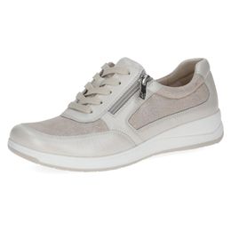 Caprice Damen Keilsneaker, Gr. 39, wei&szlig;, Leder, Textil, Schuhe, Freizeitschuh, Halbschuh, Schn&uuml;rschuh, Logoemblem, Weite H