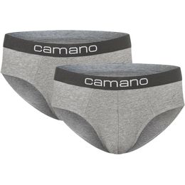 Camano Herren Slip "comfort", Gr. L, grau, Obermaterial: 95% Baumwolle, 5% Elasthan, unifarben, Unterhosen, mit elastischem Logobund