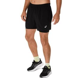 asics Herren Laufshorts "asics CORE 2-N-1 5IN SHORT", schwarz, Gr. XXL, Obermaterial: 100% Polyester, Hosen