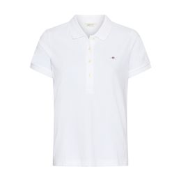 Gant Damen Poloshirt "Slim Shield Cap Logo Polo", weiß, Gr. S, Piqué, Obermaterial: 100% Baumwolle, Shirts