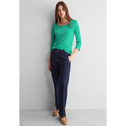 Cecil Damen 3/4-Arm-Shirt, grün, Gr. XL, unifarben, Web, 100% Baumwolle, Shirts, aus reiner Baumwolle