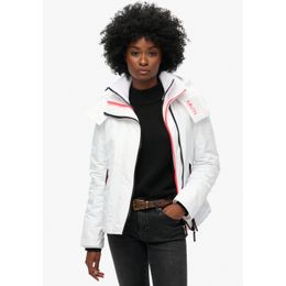 Superdry Damen Outdoorjacke "HOODED MTN WINDBREAKER JACKET", weiß, Gr. L, unifarben, Web, Obermaterial: 100% Polyester, Jacken
