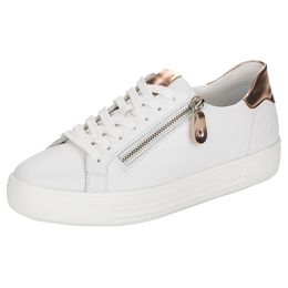 Remonte Damen Plateausneaker, Gr. 39, weiß, Leder, Lederimitat, Schuhe, mit Soft-Foam Fußbett, Freizeitschuh, Halbschuh, Schnürschuh