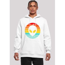 F4NT4STIC Herren Kapuzenpullover "Alien Retro Sonnenuntergang", wei&szlig;, Gr. L, Obermaterial: 65% Baumwolle, 35% Polyester, Pullover, Premium Qualit&auml;t