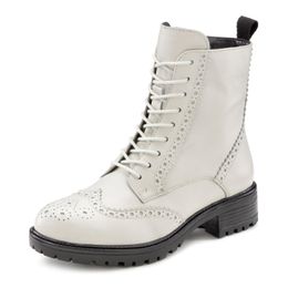 Lascana Damen Schnürboots, Gr. 39, weiß, Obermaterial: 100% Schafsleder. Decksohle: 100% Synthetik. Futter: 75% Textilmaterial, 25% Schafsleder.