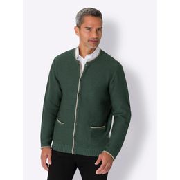 CLASSIC Herren Strickjacke, gr&uuml;n, Gr. 46, meliert, unifarben, 100% Polyacryl, Strickjacken