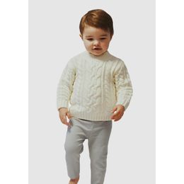 Liliput M&auml;dchen Strickpullover, wei&szlig;, Gr. 98, unifarben, 100% Baumwolle, Pullover, mit modischem Zopfmuster