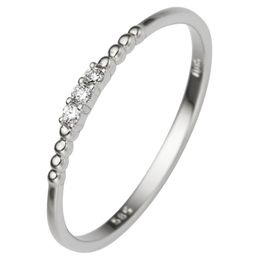Jobo Damen Diamantring, 56, SI = kleine Einschlüsse, Diamanten Weißgold 585, weiß, Diamanten, Weißgold 585, Fingerringe, schmal 585 Weißgold mit 3