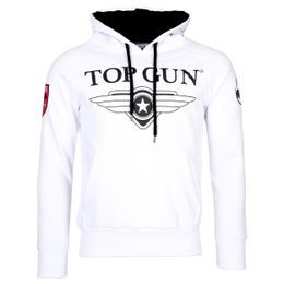 Top Gun Herren Kapuzenpullover "Defender TG20191012", wei&szlig;, Gr. S, Obermaterial: 60% Baumwolle, 40% Polyester / Lining: 100% Baumwolle, Pullover