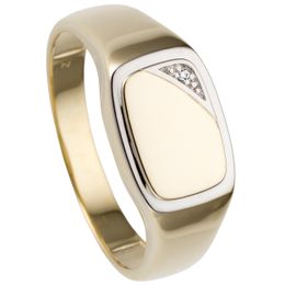 Jobo Herren Fingerring "Ring mit Diamant", 70, SI = kleine Einschlüsse, Diamanten Gelbgold 585, gelb, Diamanten, Gelbgold 585, Fingerringe, 585 Gold