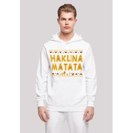 F4NT4STIC Herren Kapuzenpullover "Disney K&ouml;nig der L&ouml;wen Hakuna Matata", wei&szlig;, Gr. XS, Obermaterial: 50% Baumwolle, 50% Polyester, Pullover, Print