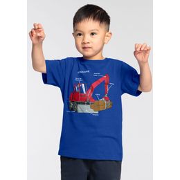 Kidsworld Jungen T-Shirt "für kleine Jungen", blau, Gr. 116, bedruckt, Single Jersey, Obermaterial: 100% Baumwolle, Shirts, Kurzarm, Basic-Passform,