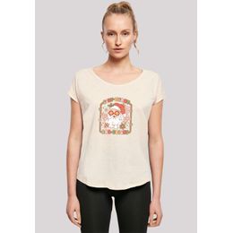 F4NT4STIC Damen T-Shirt "Stay Merry And Bright Hippie Santa", wei&szlig;, Gr. L, Obermaterial: 100% Baumwolle, Shirts, Premium Qualit&auml;t,