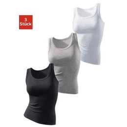 H.I.S. H.I.S Damen Tanktop "ohne Seitenn&auml;hte", schwarz-wei&szlig;, Basic, Gr. 32, unifarben, Feinripp, Obermaterial: 100% Baumwolle. Melange in der Packung: 90%