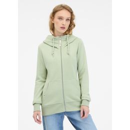 Ragwear Damen Kapuzensweatjacke "NESKIA ZIP", grün, Gr. M, unifarben, Sweatware, Obermaterial: 70% Baumwolle, 30% Polyester, Sweatjacken