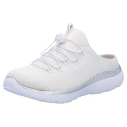 Rieker Damen Clog, Gr. 39, wei&szlig;, Textil, unifarben, Schuhe, Schlupfschuh, Sommerschuh, Hausschuh mit MemoSoft-Ausstattung