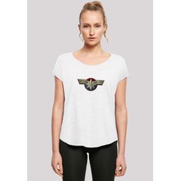 F4NT4STIC Damen T-Shirt "Marvel Captain Marvel Chest Emblem", wei&szlig;, Gr. S, Obermaterial: 100% Baumwolle, Shirts, Print