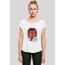 F4NT4STIC Damen T-Shirt "Marvel Endgame Iron Man Brushed", wei&szlig;, Gr. S, Obermaterial: 100% Baumwolle, Shirts, Print