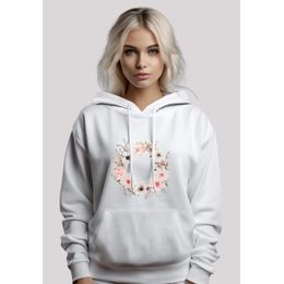 F4NT4STIC Damen Kapuzenpullover "Rosa Blumenkranz", wei&szlig;, Gr. M, Obermaterial: 65% Baumwolle, 35% Polyester, Pullover, Premium Qualit&auml;t