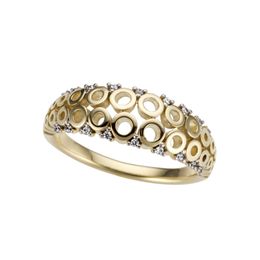 Firetti Damen Goldring "Schmuck Geschenk Gold 585optik, teilw. rhodiniert, massiv", 19, 0,07 P2 = erkennbare Einschlüsse, Diamanten Gelbgold 585,