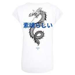 F4NT4STIC Damen T-Shirt "PLUS SIZE Dragon Drache Japan", wei&szlig;, Gr. XXL, Obermaterial: 100% Baumwolle, Shirts, Print