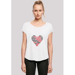 F4NT4STIC Damen T-Shirt "I love you 01001001 Binary Code Herz Valentinstag", wei&szlig;, Gr. S, Obermaterial: 100% Baumwolle, Shirts, Premium Qualit&auml;t