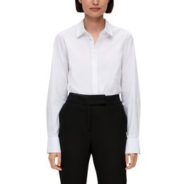 Damen Klassische Bluse, weiß, Gr. 42, s.Oliver BLACK LABEL, unifarben, Obermaterial: 65% Baumwolle, 32% Polyamid, 3% Elasthan, Blusen, mit verdeckter