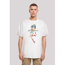 F4NT4STIC Damen T-Shirt "Wonder Woman Jump", wei&szlig;, Gr. M, Obermaterial: 100% Baumwolle, Shirts, Print