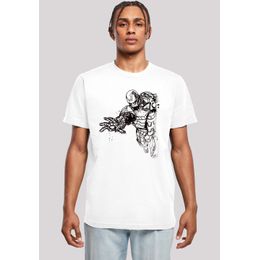 F4NT4STIC Damen T-Shirt "Marvel Superhelden Avengers Iron Man Mono Line", wei&szlig;, Gr. XL, Obermaterial: 100% Baumwolle, Shirts, Herren,Premium