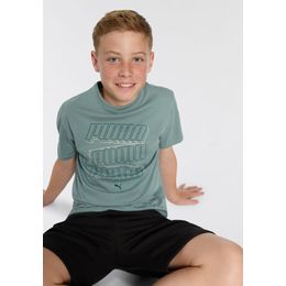 Puma Jungen T-Shirt "ESS LOGO LAB HOG TEE B", grün, Gr. 128, unifarben, Jersey, Obermaterial: 100% Baumwolle, Shirts
