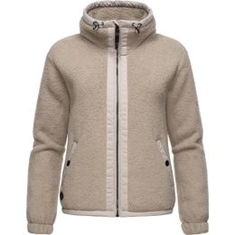 Ragwear Damen Sweatjacke "Nordicka", wei&szlig;, Gr. 4XL, Fleece, Obermaterial: 100% Polyester; Innenfutter: 100% Polyester, Sweatjacken, Sportliche