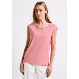 Street One Damen T-Shirtblush peach, Gr. 34, unifarben, Web, 100% Baumwolle, Shirts, aus reiner Baumwolle