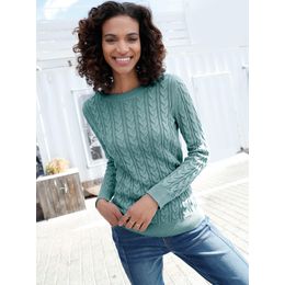 Casual Looks Damen Strickpullover "Pullover", gr&uuml;n, Gr. 36, unifarben, 100% Baumwolle, Pullover