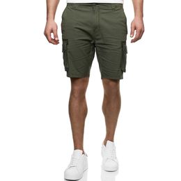 INDICODE Herren Cargohose "INLanny", grün, Gr. L, unifarben, Web, Obermaterial: 98% Baumwolle, 2% Elasthan, Hosen