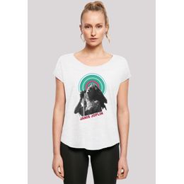 F4NT4STIC Damen T-Shirt "Long Cut T-Shirt 'Janis Joplin Halo Photo'", wei&szlig;, Gr. S, Obermaterial: 100% Baumwolle, Shirts, Damen,Premium
