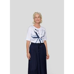 Rabe Damen Print-Shirt, wei&szlig;, Gr. 42, bedruckt, unifarben, Jersey, Obermaterial: 95% Baumwolle, 5% Elasthan, Shirts, mit Pailletten