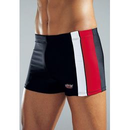 H.I.S. H.I.S Herren Boxer-Badehose, weiß, Gr. 4, Polyamid, Badehosen, mit Kontrasteinsätzen