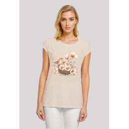 F4NT4STIC Damen T-Shirt "Vogelnest Blumen", wei&szlig;, Gr. XS, Obermaterial: 100% Baumwolle, Shirts, Premium Qualit&auml;t