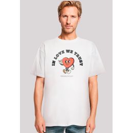 F4NT4STIC Herren T-Shirt "In Love We Trust Valentinstag Streetwear", wei&szlig;, Gr. L, Obermaterial: 100% Baumwolle, Shirts, Premium Y2K Streetwear