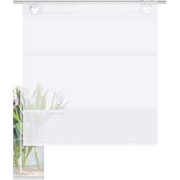 Raffrollo Home Wohnideen, B:45cm H:130cm, wei&szlig;, Voile, Obermaterial: 100% Polyester, Wohnzimmer, Raffrollos, "JACOB", Uni