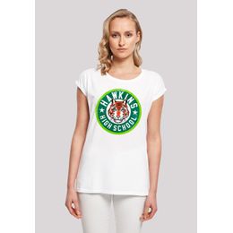 F4NT4STIC Damen T-Shirt "Stranger Things Hawkins Tiger Circle", wei&szlig;, Gr. L, Obermaterial: 100% Baumwolle, Shirts, Premium Qualit&auml;t