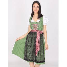 JCC Damen Dirndl "31023115", grün, Gr. 38, Obermaterial: 100% Baumwolle ; Futter: 100% Baumwolle ; Schürze: 100% Polyester; Acc.: 100% Metal, Kleider