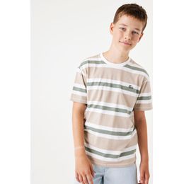 Garcia Jungen T-Shirt, weiß, Gr. 140, gestreift, Jersey, Obermaterial: 100% Baumwolle, Shirts, mit Brust Print for BOYS