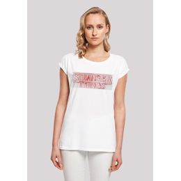 F4NT4STIC Damen T-Shirt "Stranger Things Glow Logo", wei&szlig;, Gr. 4XL, Obermaterial: 100% Baumwolle, Shirts, Premium Qualit&auml;t