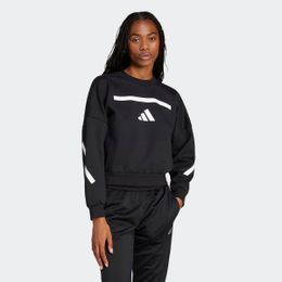 Damen Sweatshirt "W Z.N.E. SWT", schwarz-wei&szlig;, Gr. XL, adidas Sportswear, Obermaterial: 57% Polyester, 43% Baumwolle, Sweatshirts